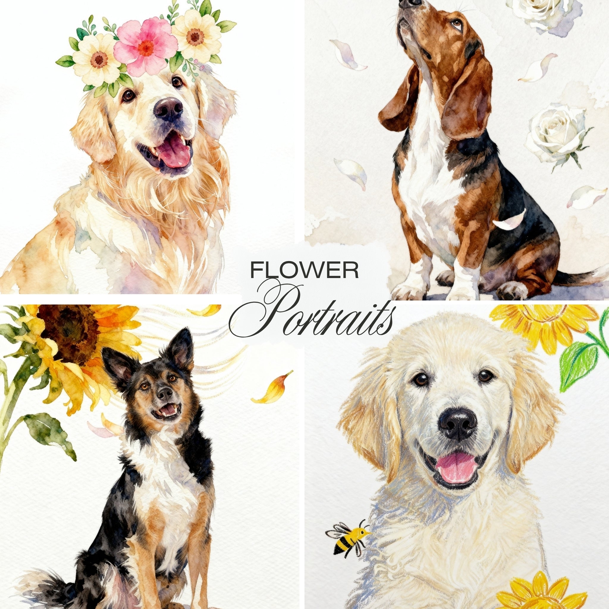 Flower Pet Portraits – Custom Pet Art to Brighten Your Home with Joy ...